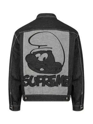 Supreme X Smurfs Denim Trucker Jacket - Black