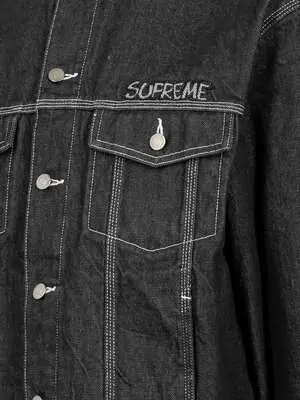 Supreme X Smurfs Denim Trucker Jacket - Black