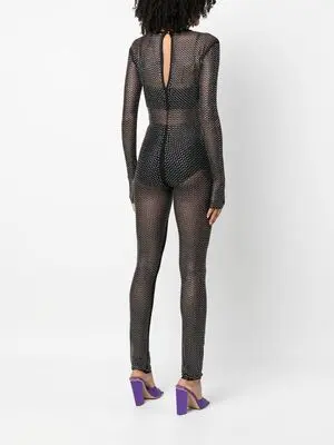 Patrizia Pepe Sheer Crystal-embellished Jumpsuit