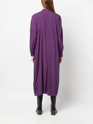 PAULA Scarf-detail Midi Dress - Purple