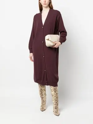 PAULA Long-length Cashmere Cardigan - Purple