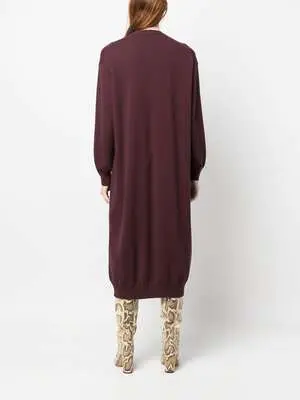 PAULA Long-length Cashmere Cardigan - Purple