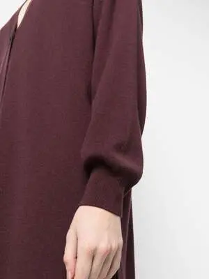 PAULA Long-length Cashmere Cardigan - Purple