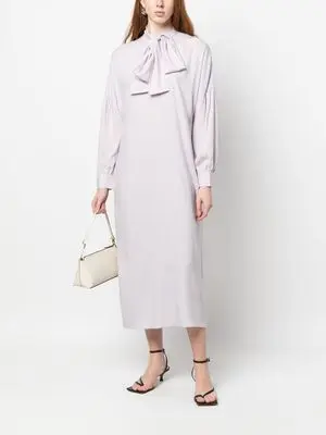 PAULA Scarf-detail Midi Dress - Purple