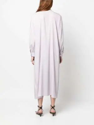 PAULA Scarf-detail Midi Dress - Purple