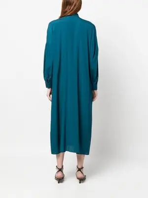 PAULA S Scarf-detail Midi Dress - Blue