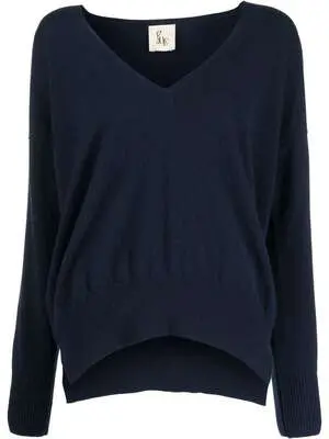 PAULA V-neck Cashmere Sweater - Blue