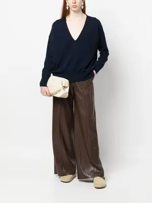 PAULA V-neck Cashmere Sweater - Blue