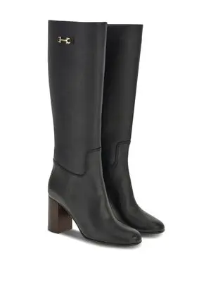 FERRAGAMO Gancini Bit Leather Knee-high Boots
