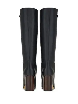 FERRAGAMO Gancini Bit Leather Knee-high Boots