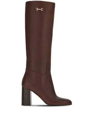 FERRAGAMO Gancini-bit Leather Boots