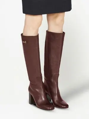 FERRAGAMO Gancini-bit Leather Boots