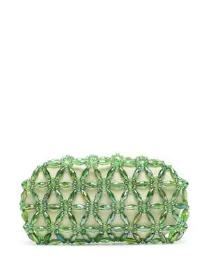 0711 TBILISI Bead-embellished Clutch - Green