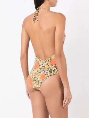 CLUBE BOSSA Floral-print Halterneck Swimsuit