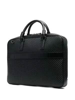 SERAPIAN Grained Leather Laptop Case - Black