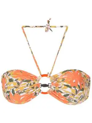 CLUBE BOSSA Floral-print Bikini Top - Orange
