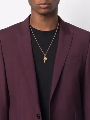 Emanuele Bicocchi Rose And Cross Pendant Necklace