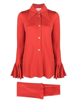 Sleeper Lurex Lounge Two-piece Suit - Red