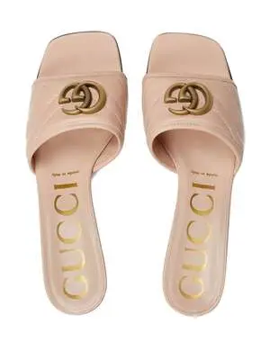 Gucci Logo-plaque Quilted Slides