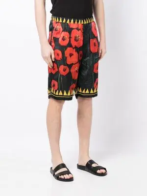 ENDLESS JOY Floral-print Silk Shorts