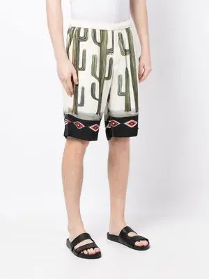 ENDLESS JOY Graphic-print Rayon Shorts