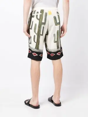 ENDLESS JOY Graphic-print Rayon Shorts