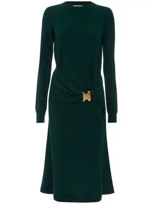 JW Anderson Buckle-waist Midi Dress - Green