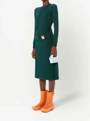 JW Anderson Buckle-waist Midi Dress - Green