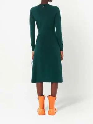 JW Anderson Buckle-waist Midi Dress - Green