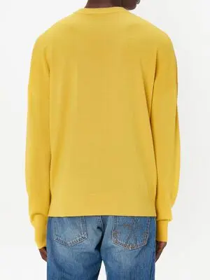 JW Anderson Logo-intarsia Merino-wool Jumper - Yellow