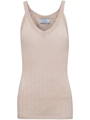 Prada Ribbed Cashmere Tank Top