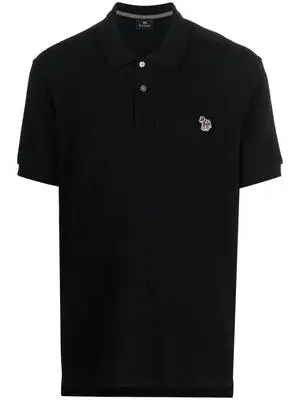 Paul Smith Logo-patch Short-sleeve Polo Shirt - Black