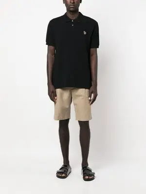 Paul Smith Logo-patch Short-sleeve Polo Shirt - Black