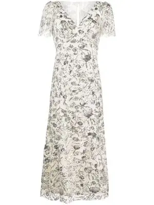 SELF-PORTRAIT Sequin-embellished Tulle Midi Dress
