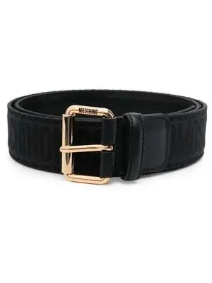 Moschino Monogram Leather Belt