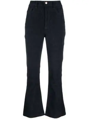 PAULA Flared Suede Trousers - Blue