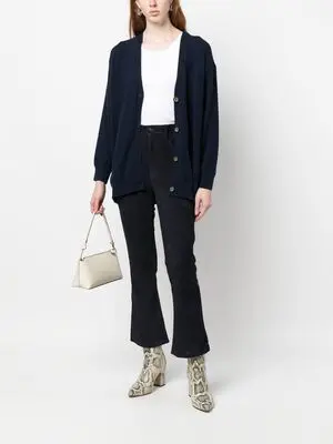 PAULA Flared Suede Trousers - Blue
