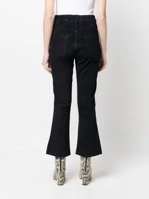 PAULA Flared Suede Trousers - Blue