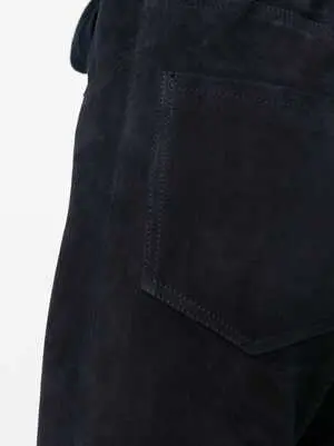 PAULA Flared Suede Trousers - Blue