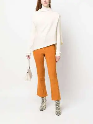 PAULA Flared Suede Trousers - Orange