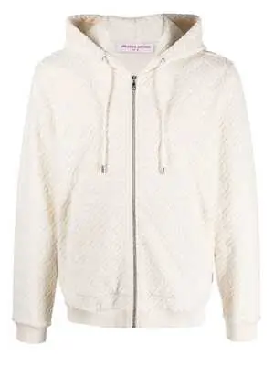 Orlebar Brown Jacquard Zip-up Hoodie - Neutrals