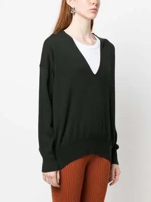 PAULA V-neck Cashmere Jumper - Green