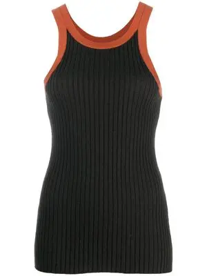 PAULA Ribbed-knit Tank Top - Green