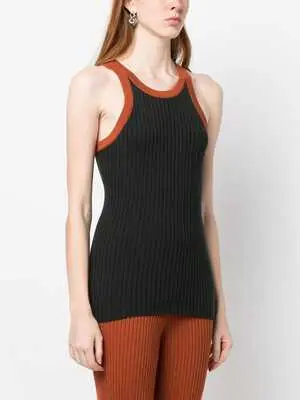 PAULA Ribbed-knit Tank Top - Green