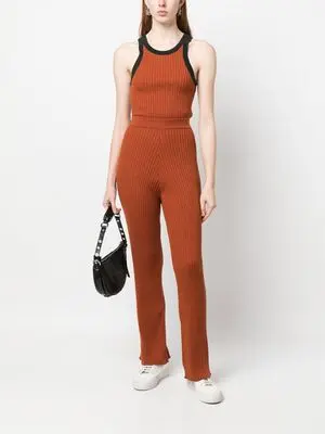 PAULA Ribbed-knit Tank Top - Orange