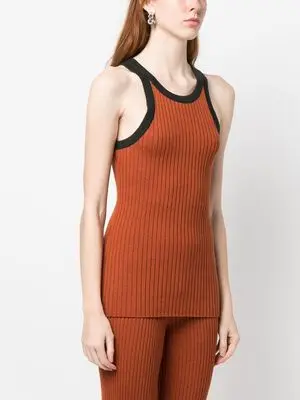 PAULA Ribbed-knit Tank Top - Orange