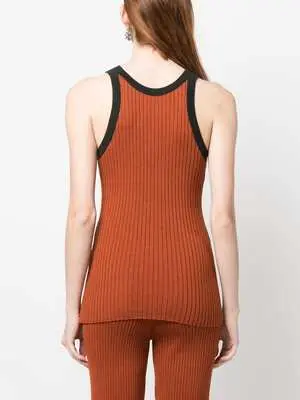 PAULA Ribbed-knit Tank Top - Orange