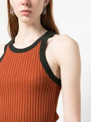 PAULA Ribbed-knit Tank Top - Orange