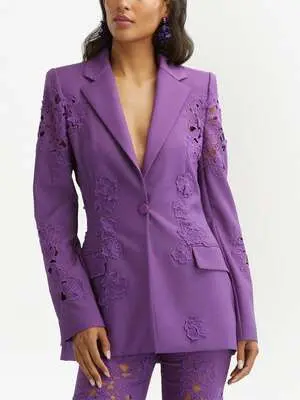 Oscar De La Renta Lace-insert Tailored Blazer