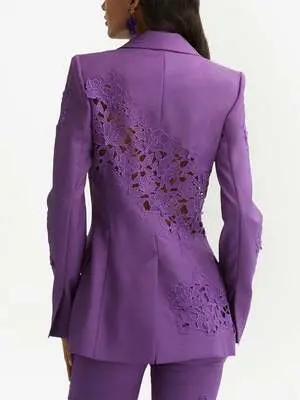 Oscar De La Renta Lace-insert Tailored Blazer